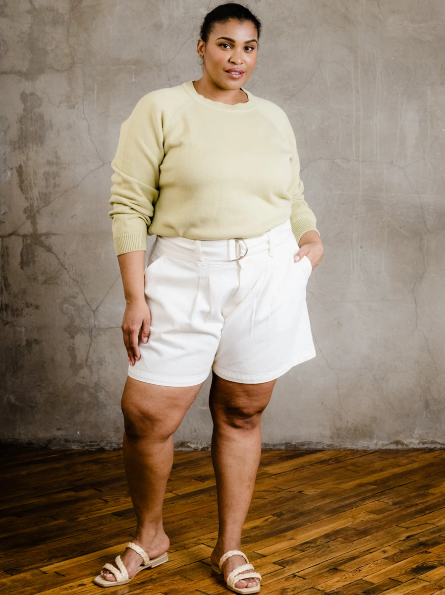 Wanda Denim Short in Natural | Plus Size Jean Shorts – Laluxe Femme